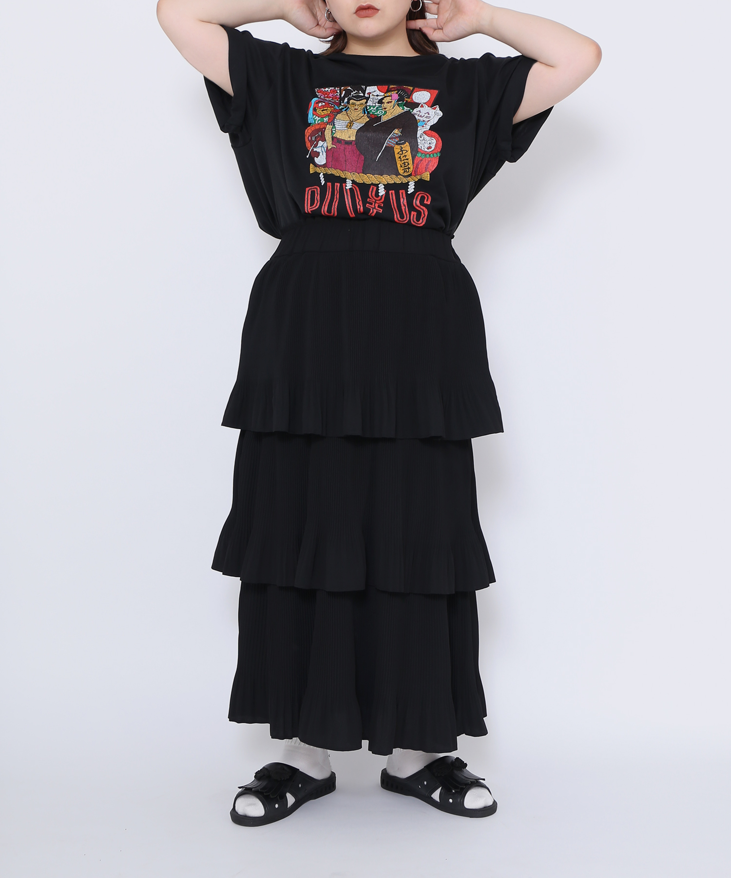プリーツティアードロングスカート[商品：PN23AW-011] - PUNYUS Online Store / 公式通販