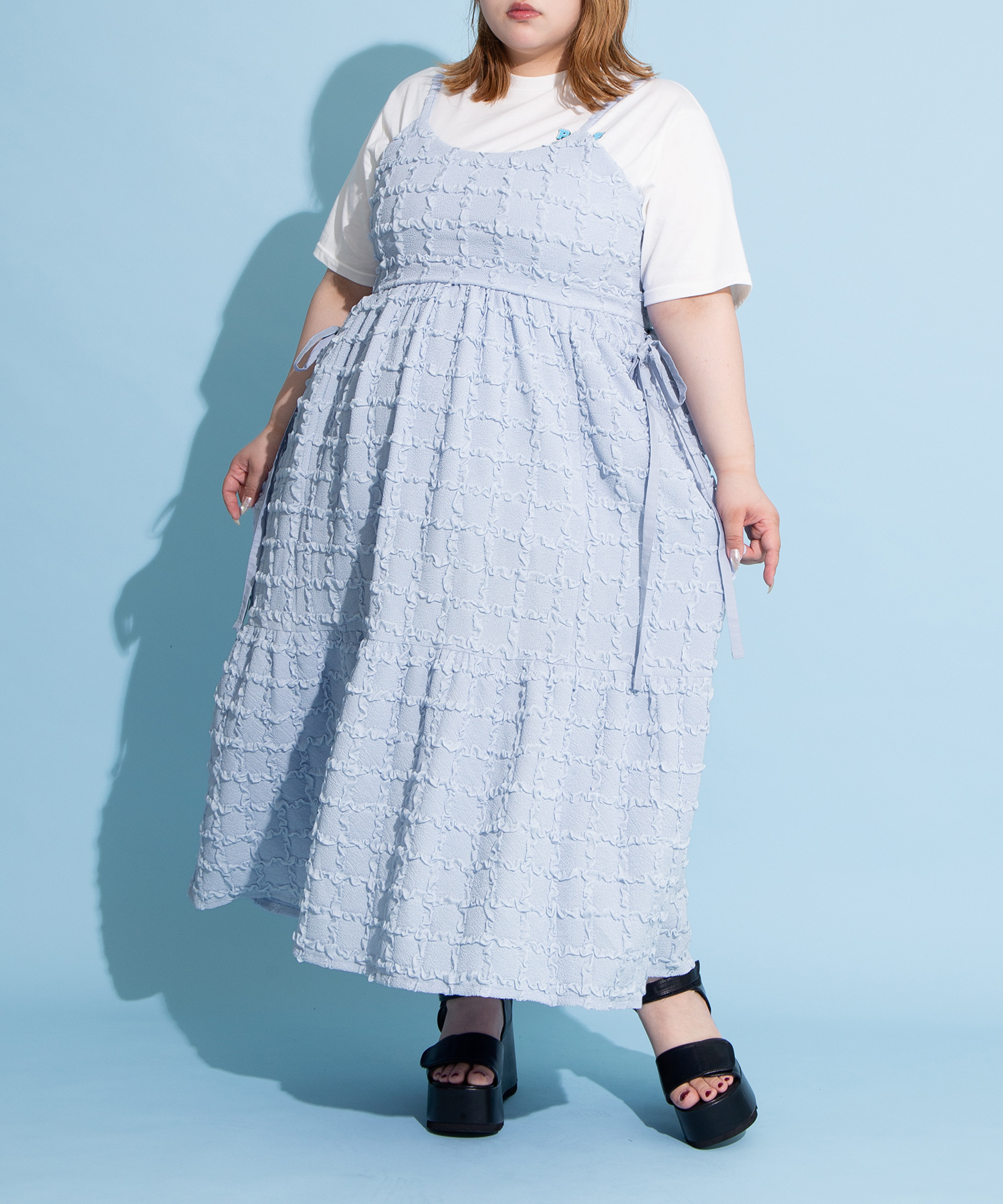 リボンポケットフクレワンピース[商品：PN25SS-070] - PUNYUS Online Store / 公式通販